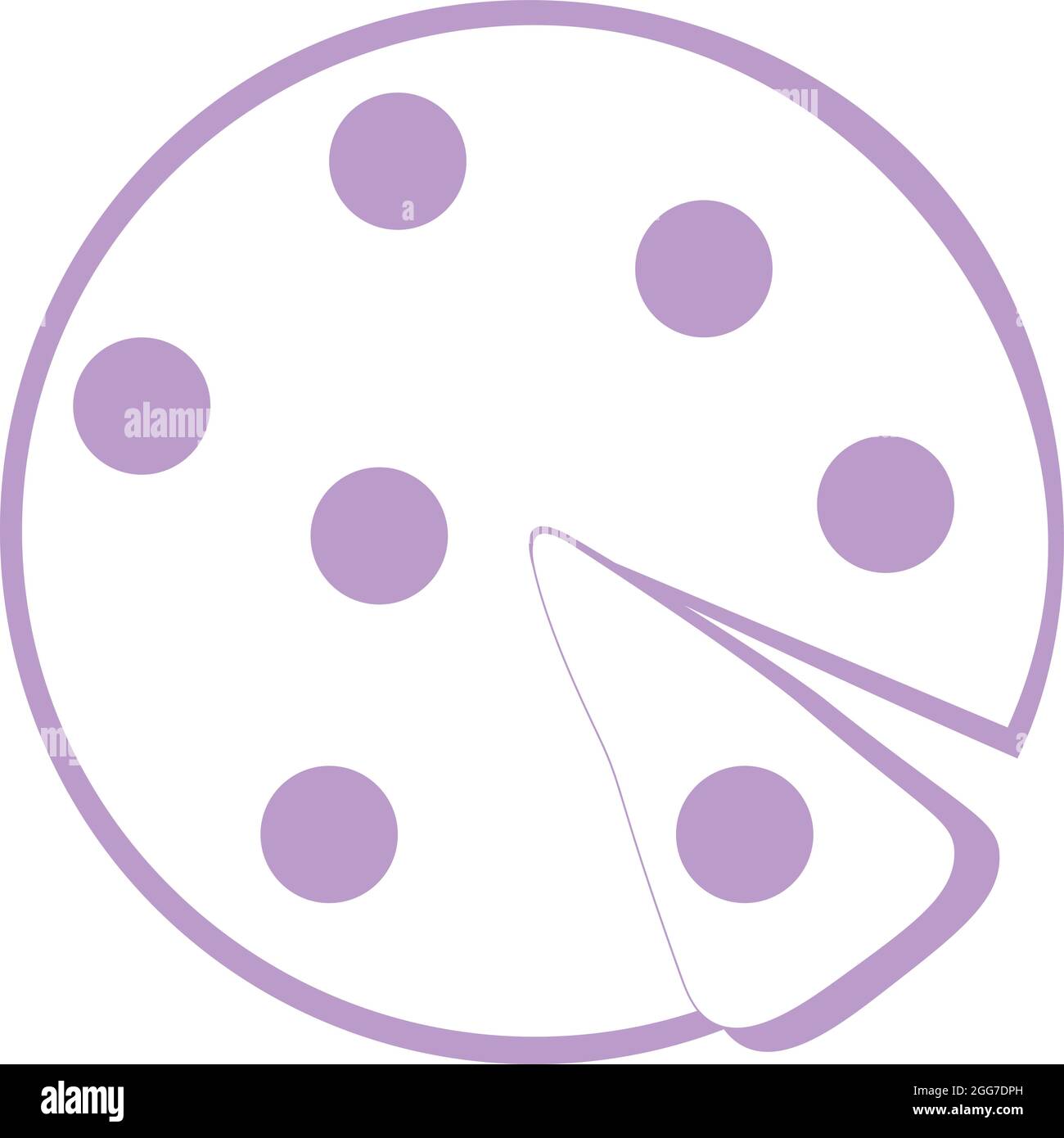 Purple pizza, icon illustration, vector on white background Stock ...