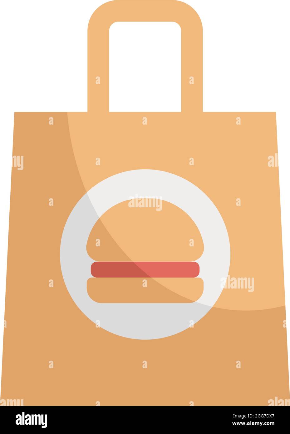 Delivery paper bag, icon illustration, vector on white background Stock ...