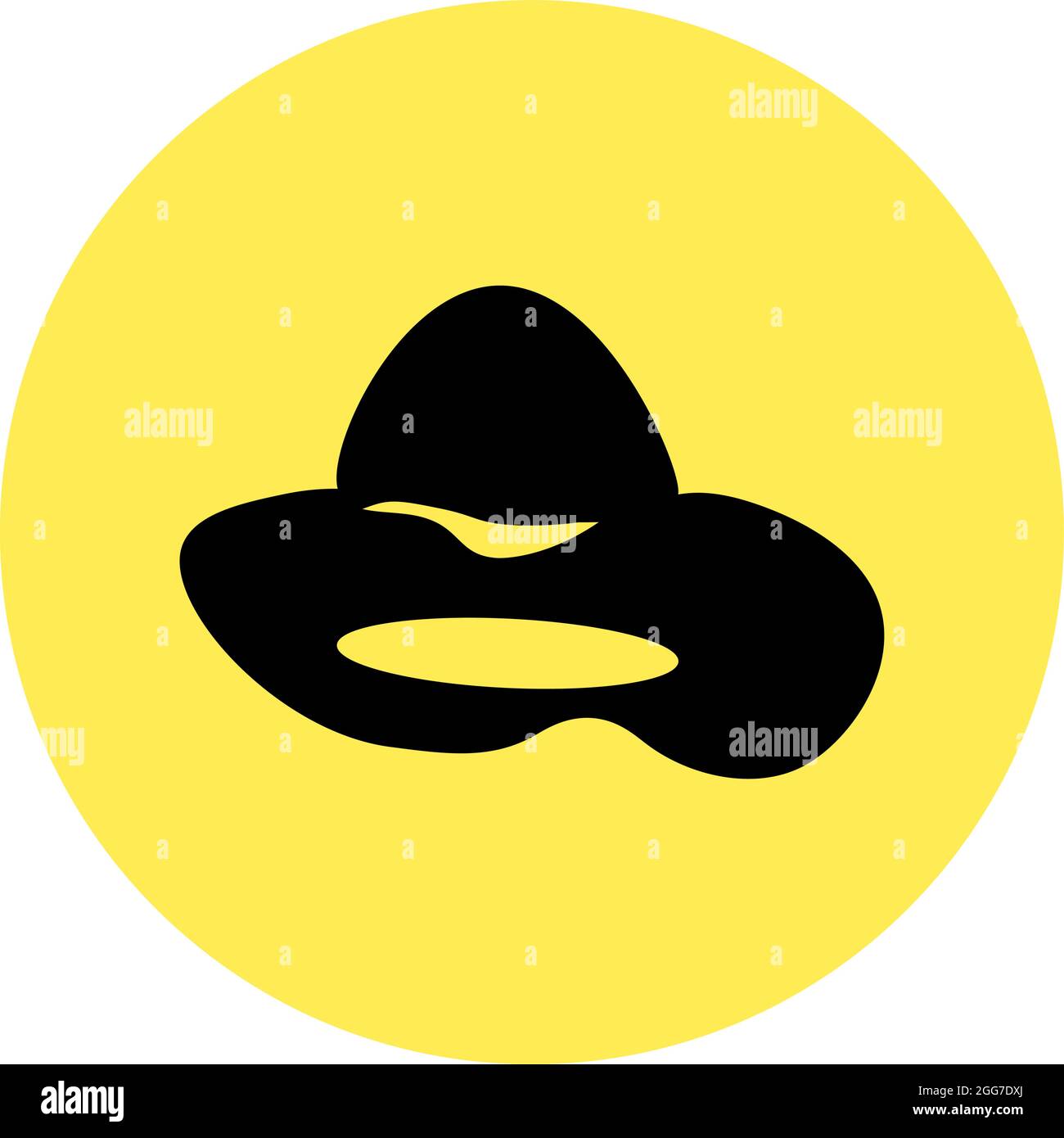 Sheriffs hat, icon illustration, vector on white background Stock ...