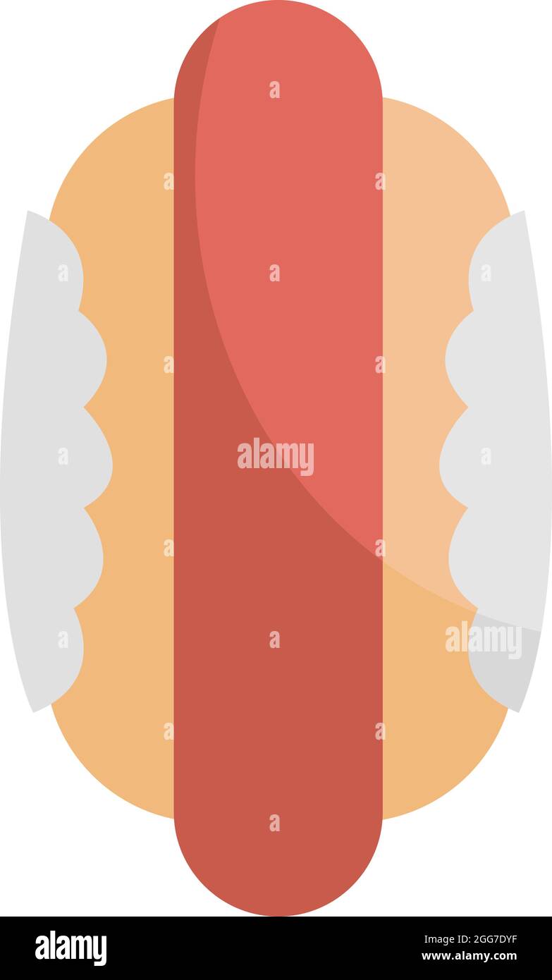 Fresh hot dog, icon illustration, vector on white background Stock ...