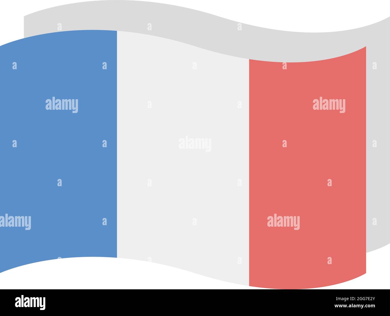 French flag, icon illustration, vector on white background Stock Vector ...