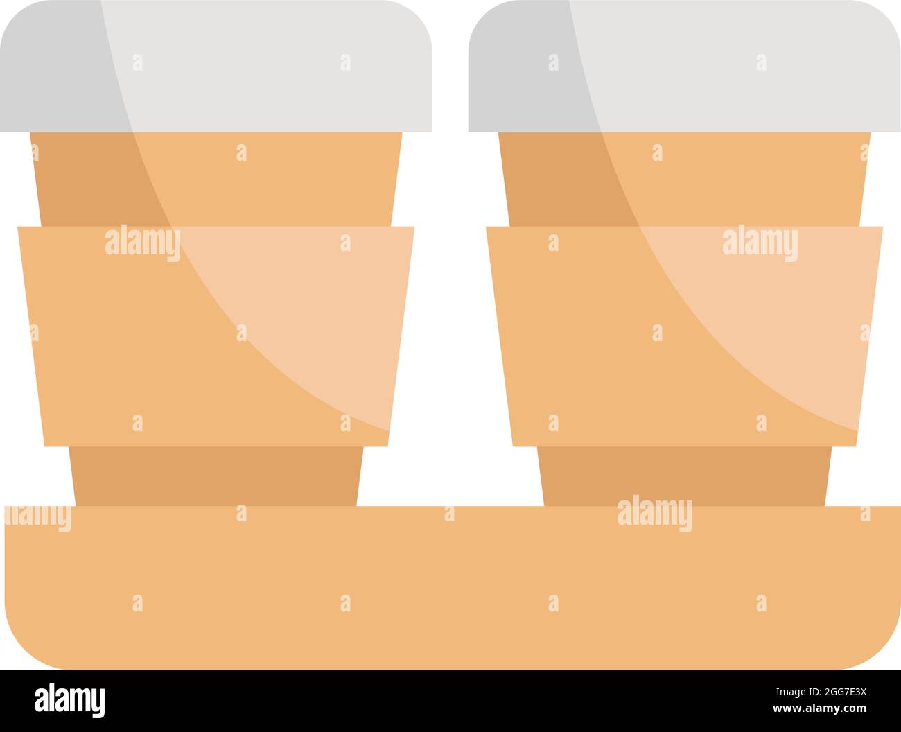 Coffe in two cups to go, icon illustration, vector on white background ...