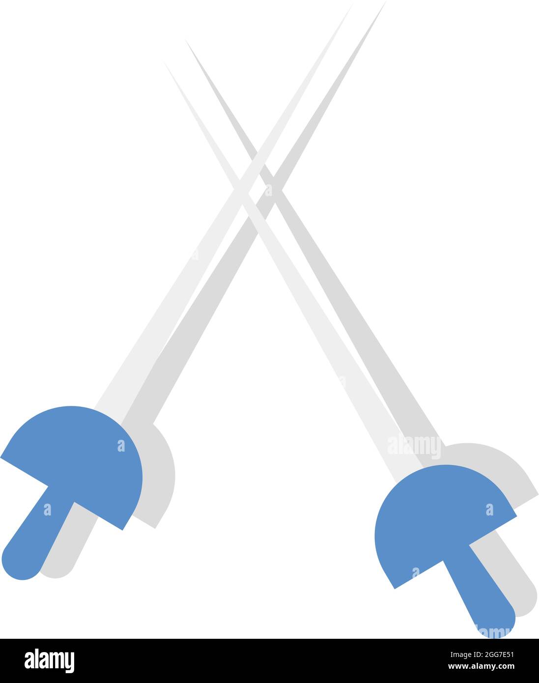 Blue court swords, icon illustration, vector on white background Stock ...