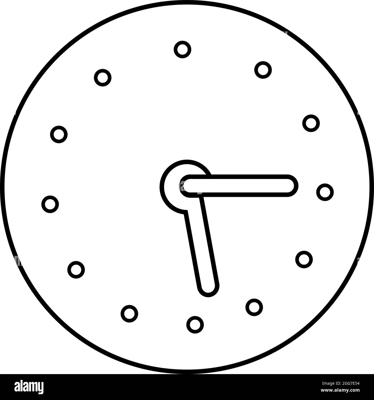 Simple clock, icon illustration, vector on white background Stock ...