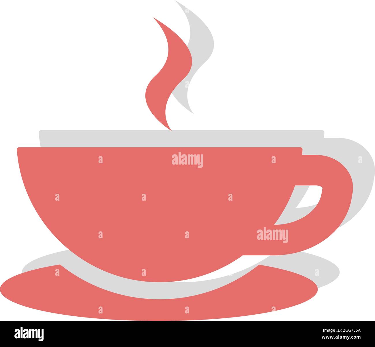 French coffee in red cup, icon illustration, vector on white background ...