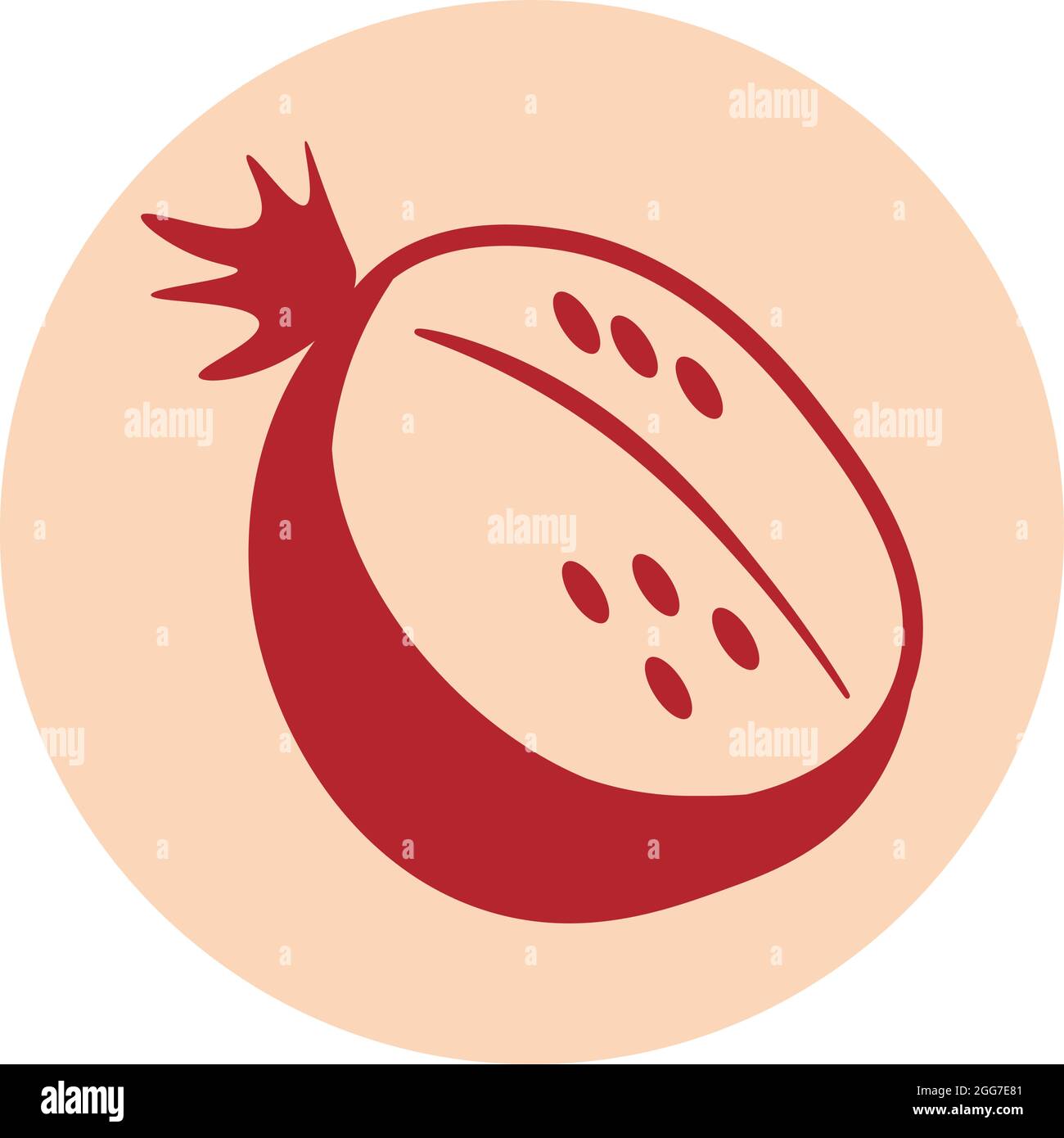 Red pomegranate, icon illustration, vector on white background Stock ...