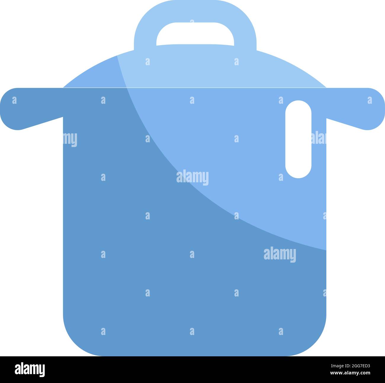 Blue kitchen pot, icon illustration, vector on white background Stock ...