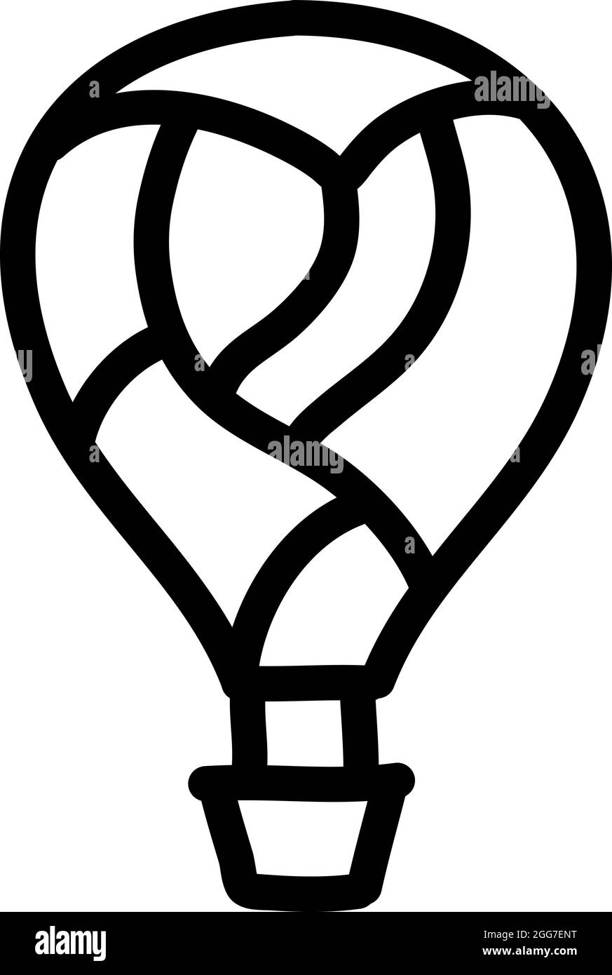 Flying Gas balloon, icon illustration, vector on white background Stock ...