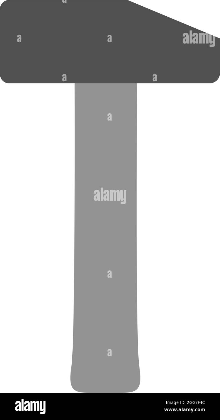Grey hammer, icon illustration, vector on white background Stock Vector ...