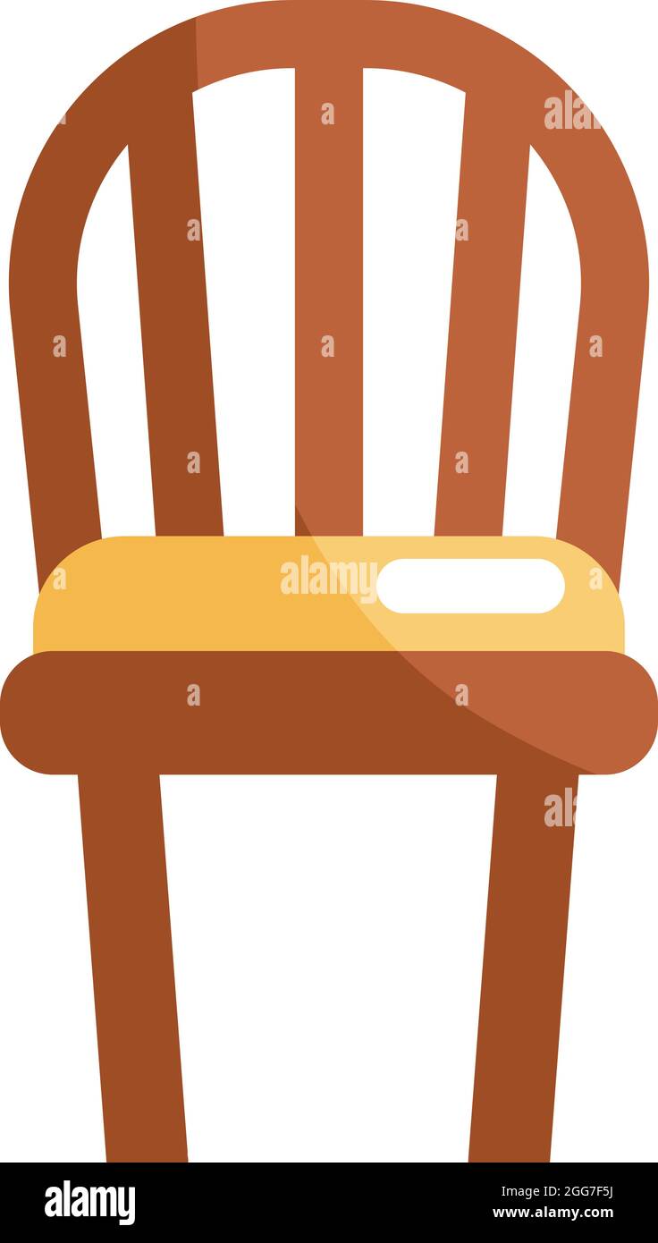 Wooden brown chair, icon illustration, vector on white background Stock ...