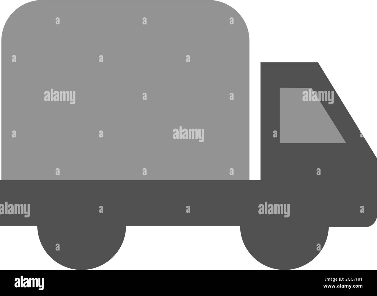 Grey truck, icon illustration, vector on white background Stock Vector ...