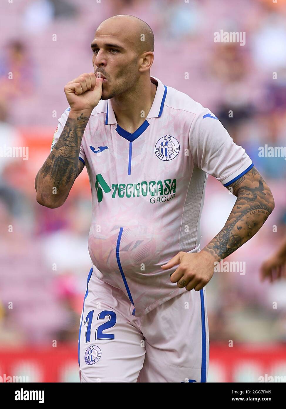 Barcelona, Spain. . 29th Aug, 2021. Sandro Ramirez of Getafe CF ...