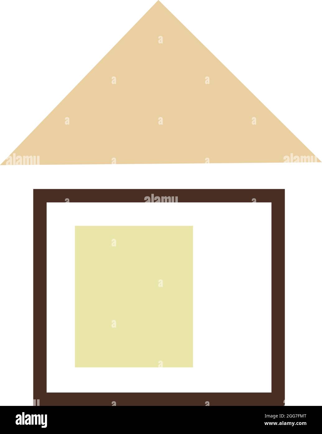 Modern simple house, icon illustration, vector on white background ...