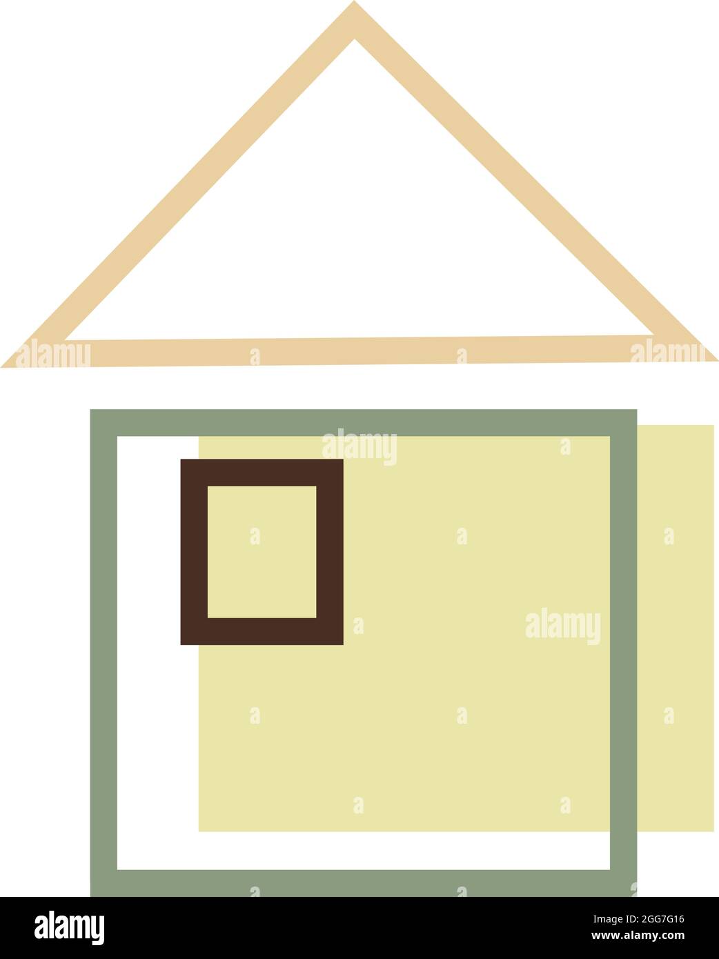 Green cabin, icon illustration, vector on white background Stock Vector ...