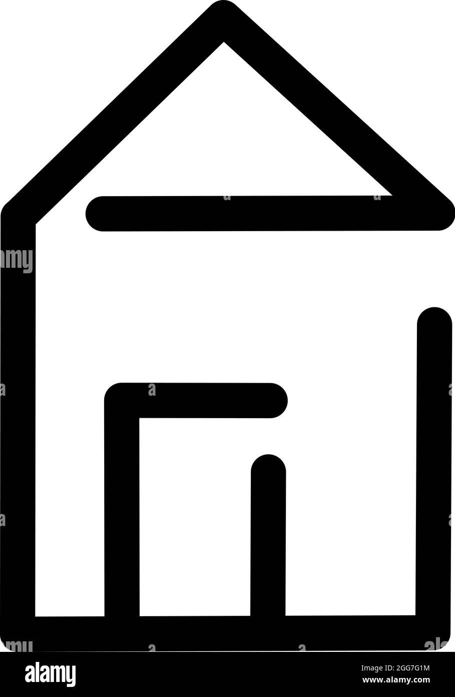 Small simple house, icon illustration, vector on white background Stock ...