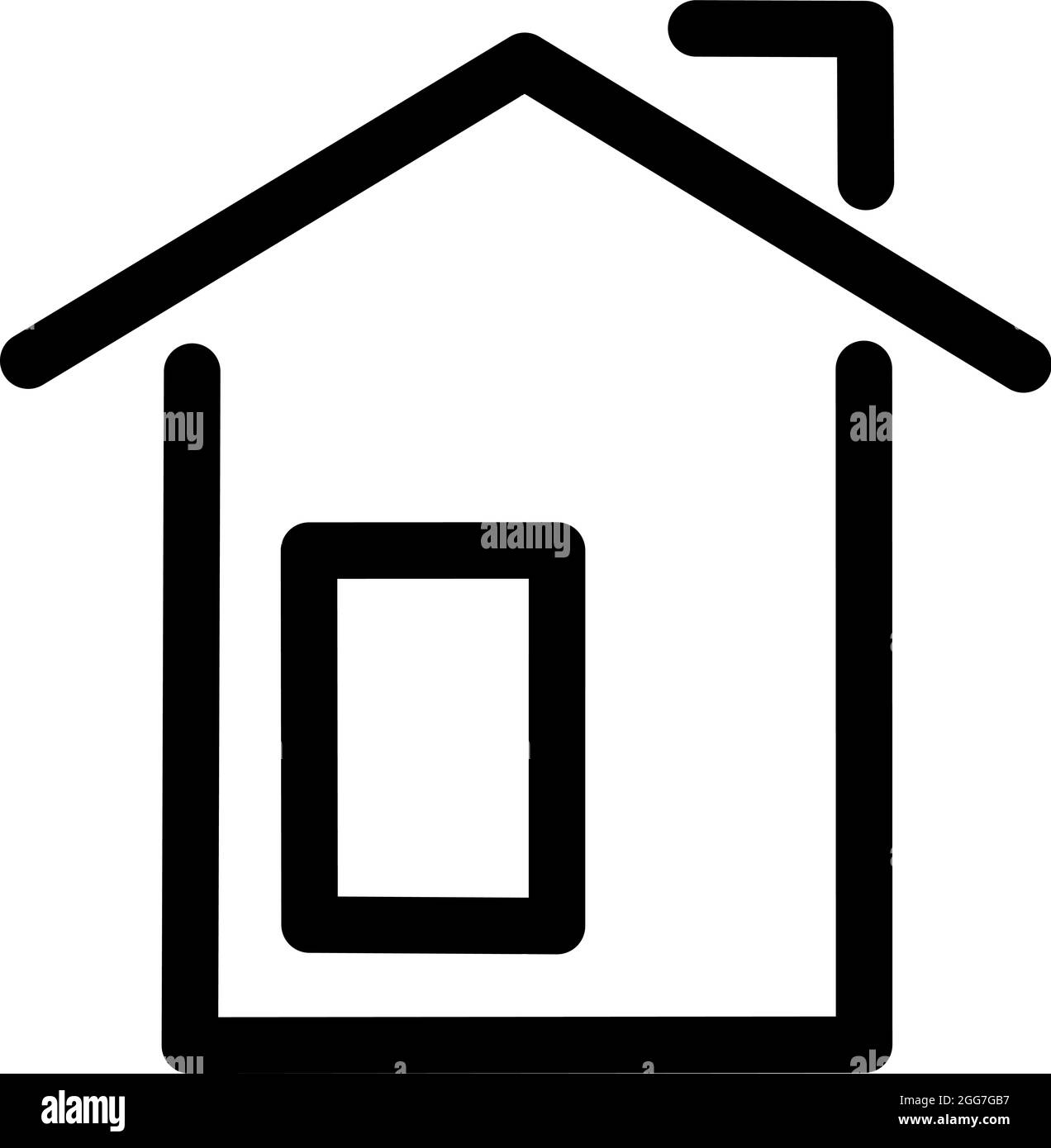 House with a wiindow on the left side, icon illustration, vector on ...