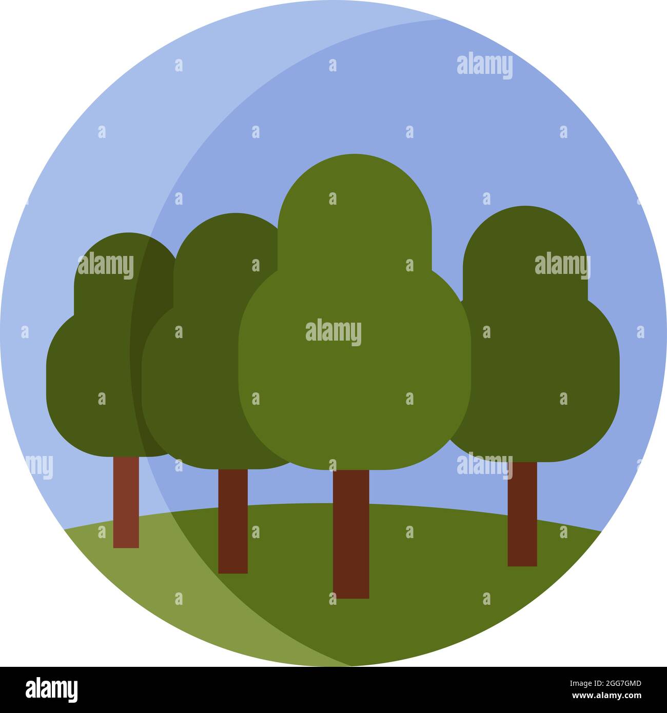 Forest landscape, icon illustration, vector on white background Stock ...