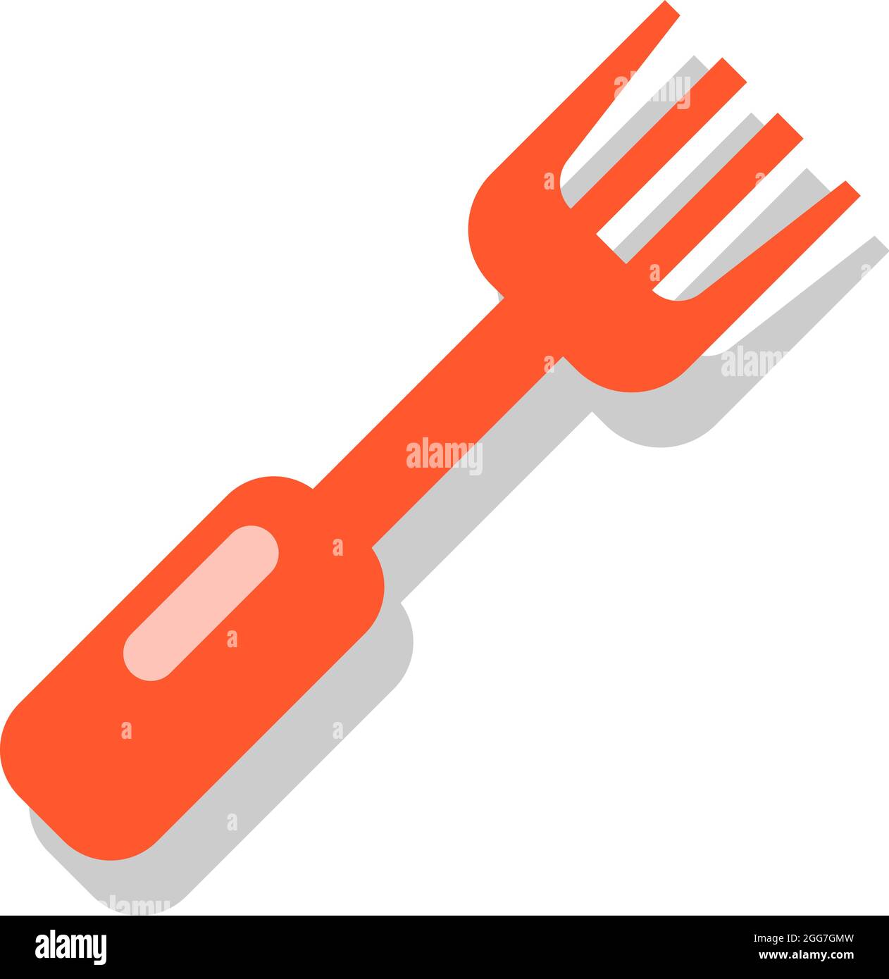 Red fork, icon illustration, vector on white background Stock Vector ...