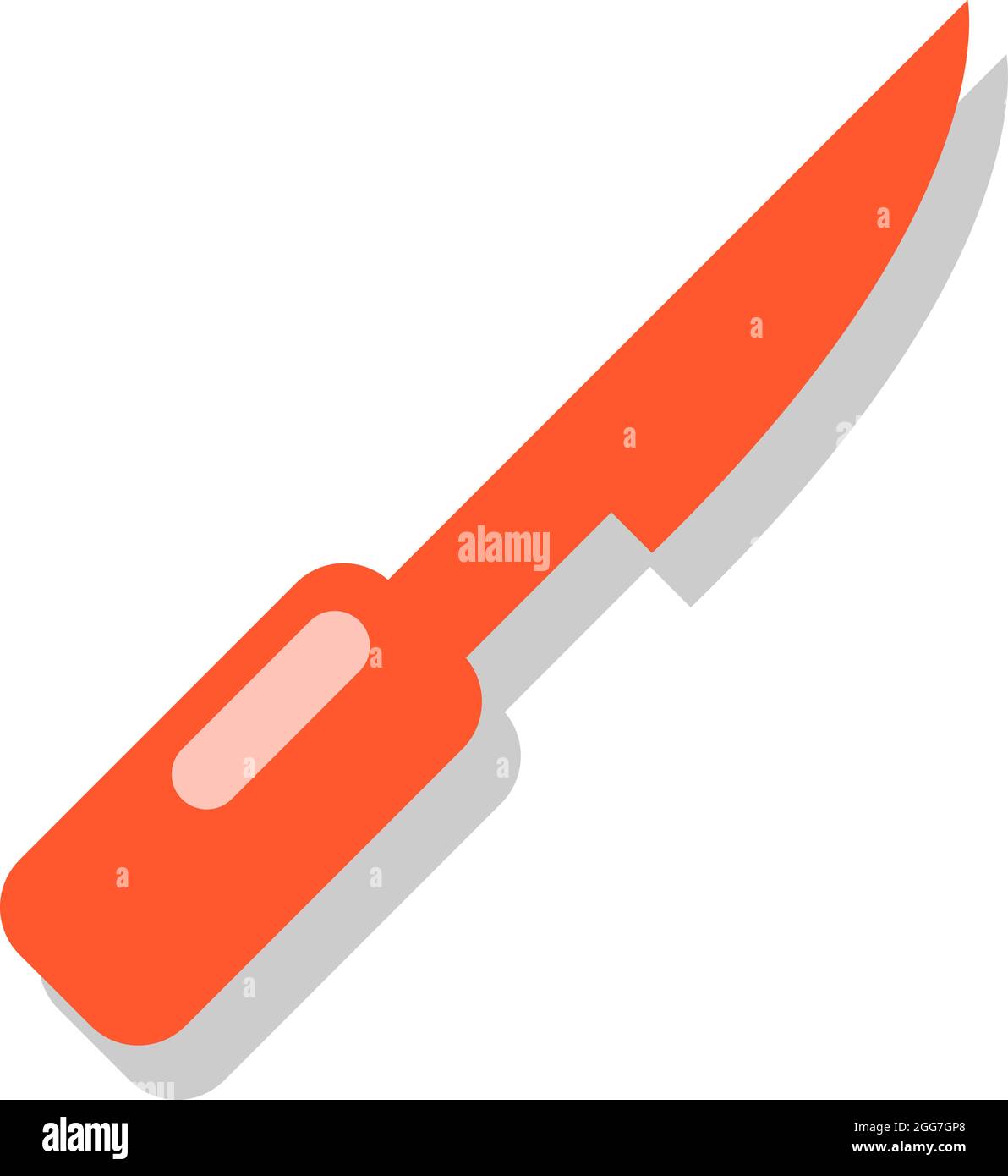 Red kitchen knife, icon illustration, vector on white background Stock ...