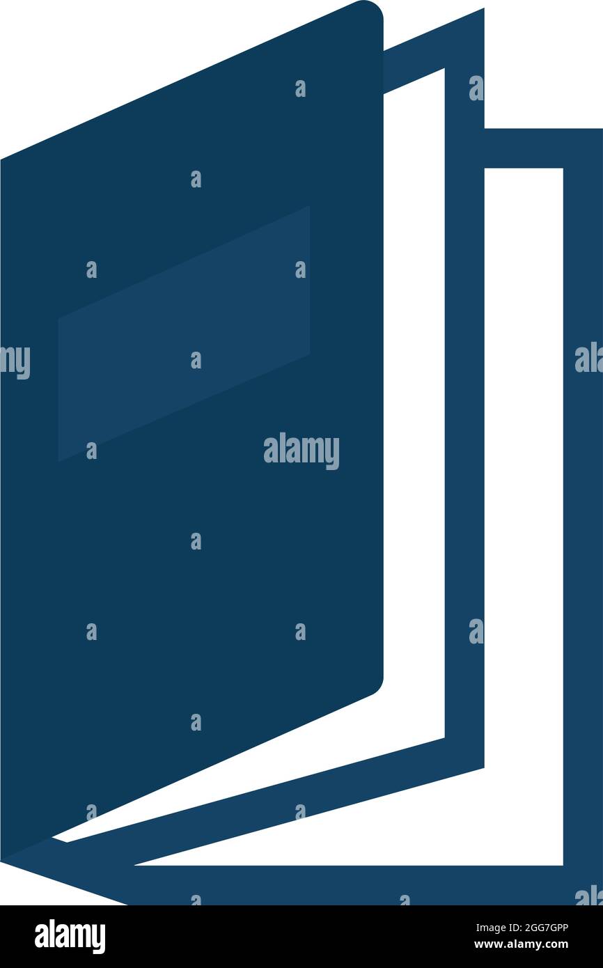 Blue library book, icon illustration, vector on white background Stock ...