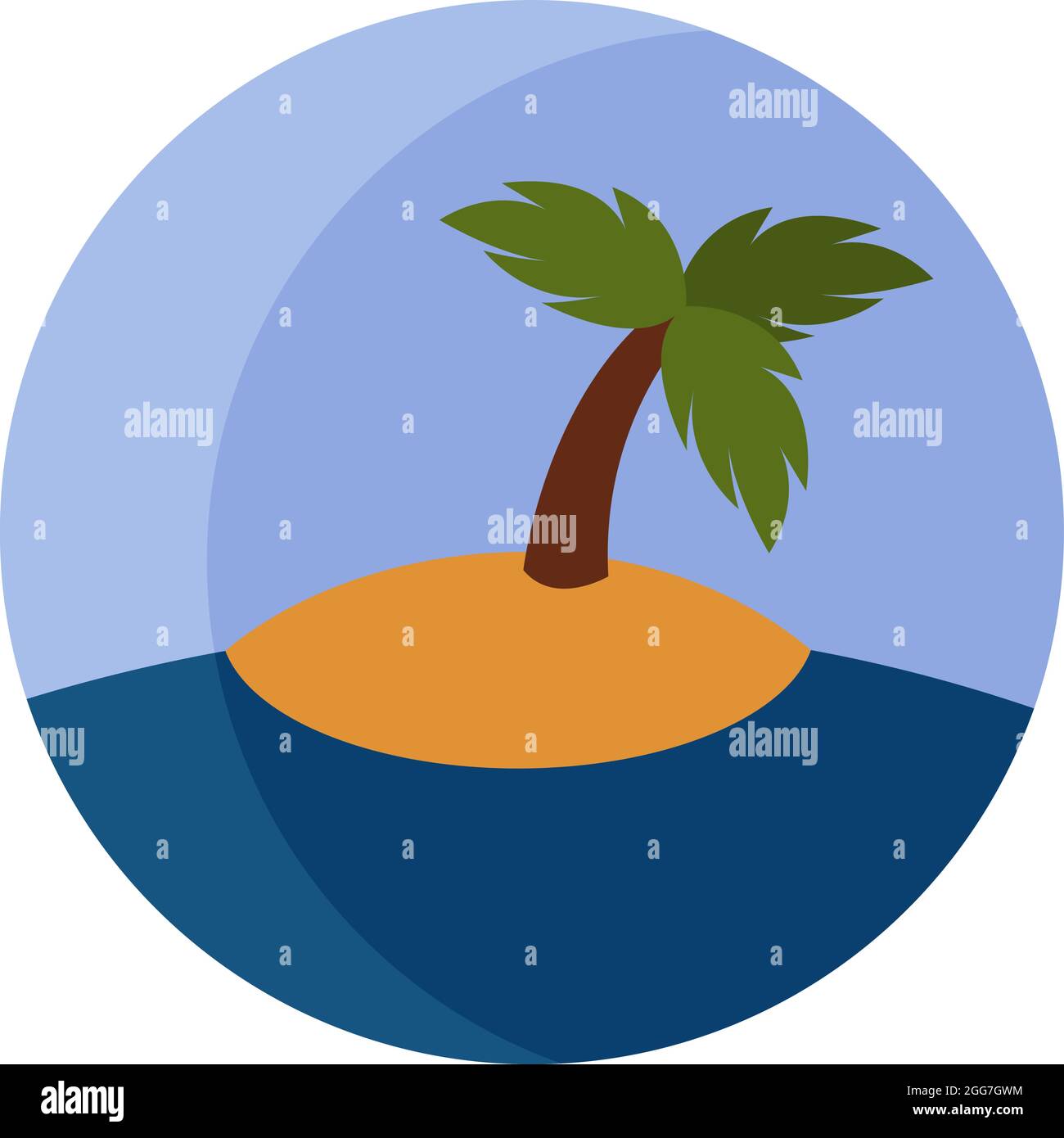 Stranded island, icon illustration, vector on white background Stock ...