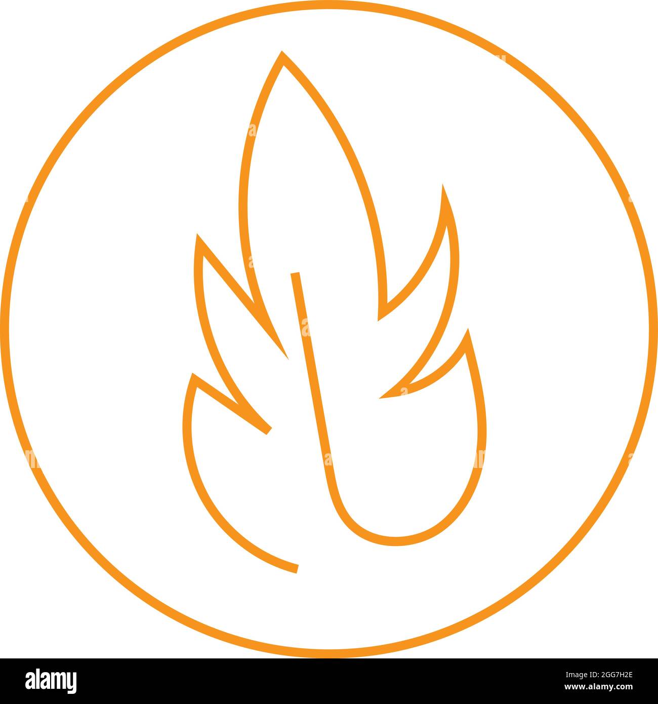 One brown leaf, icon illustration, vector on white background Stock ...