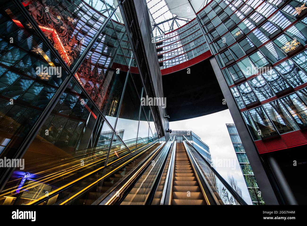 BERLIN, GERMANY - Dec 30, 2020: An outdoor escalator leading to the ...