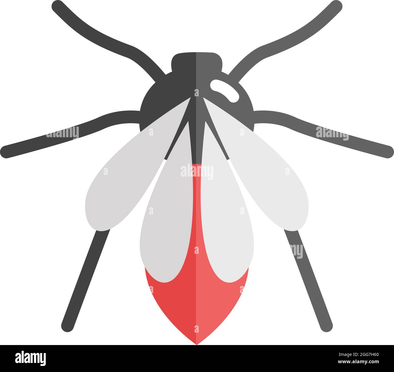 Red mosquito, icon illustration, vector on white background Stock ...