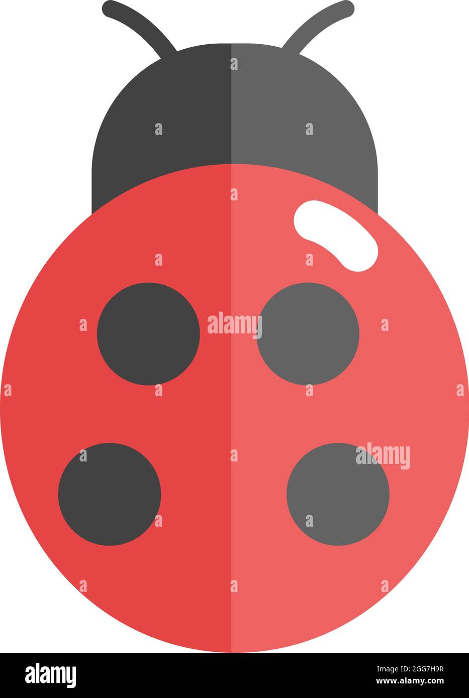 Red lady bug, icon illustration, vector on white background Stock ...