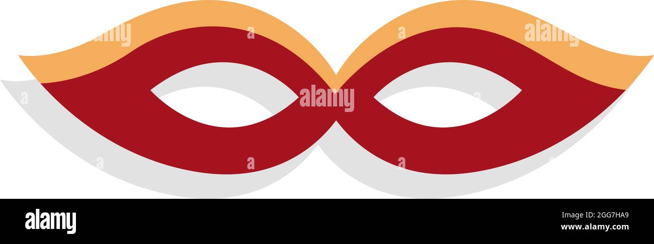 Red mask, icon illustration, vector on white background Stock Vector ...