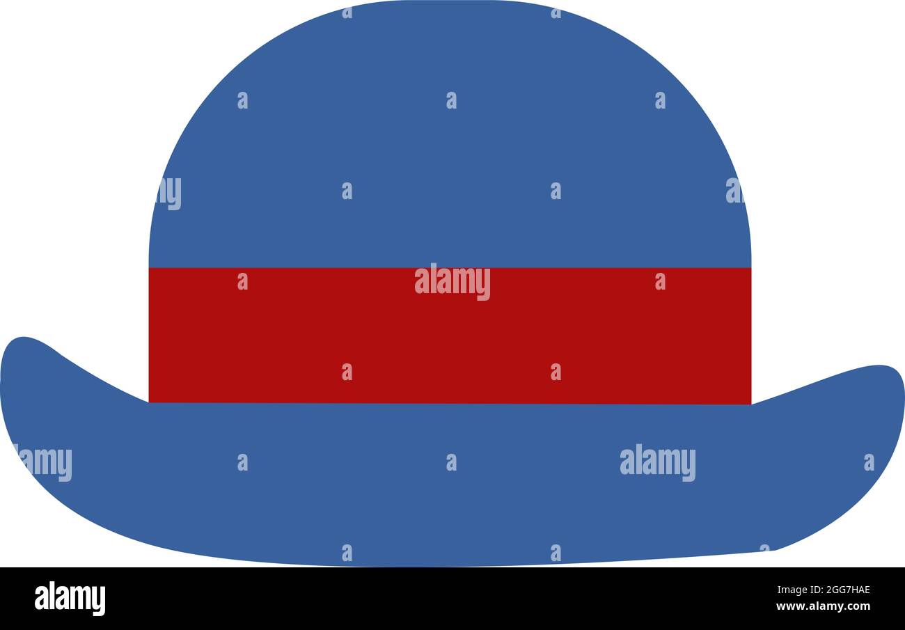 English blue hat, icon illustration, vector on white background Stock ...