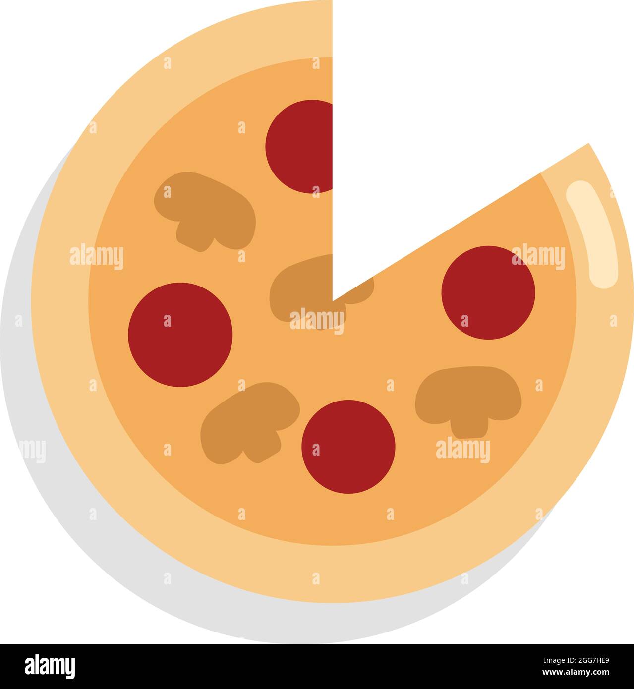 Italian pizza, icon illustration, vector on white background Stock ...