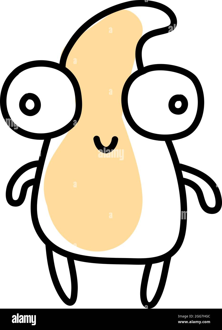 Cute little monster, icon illustration, vector on white background ...