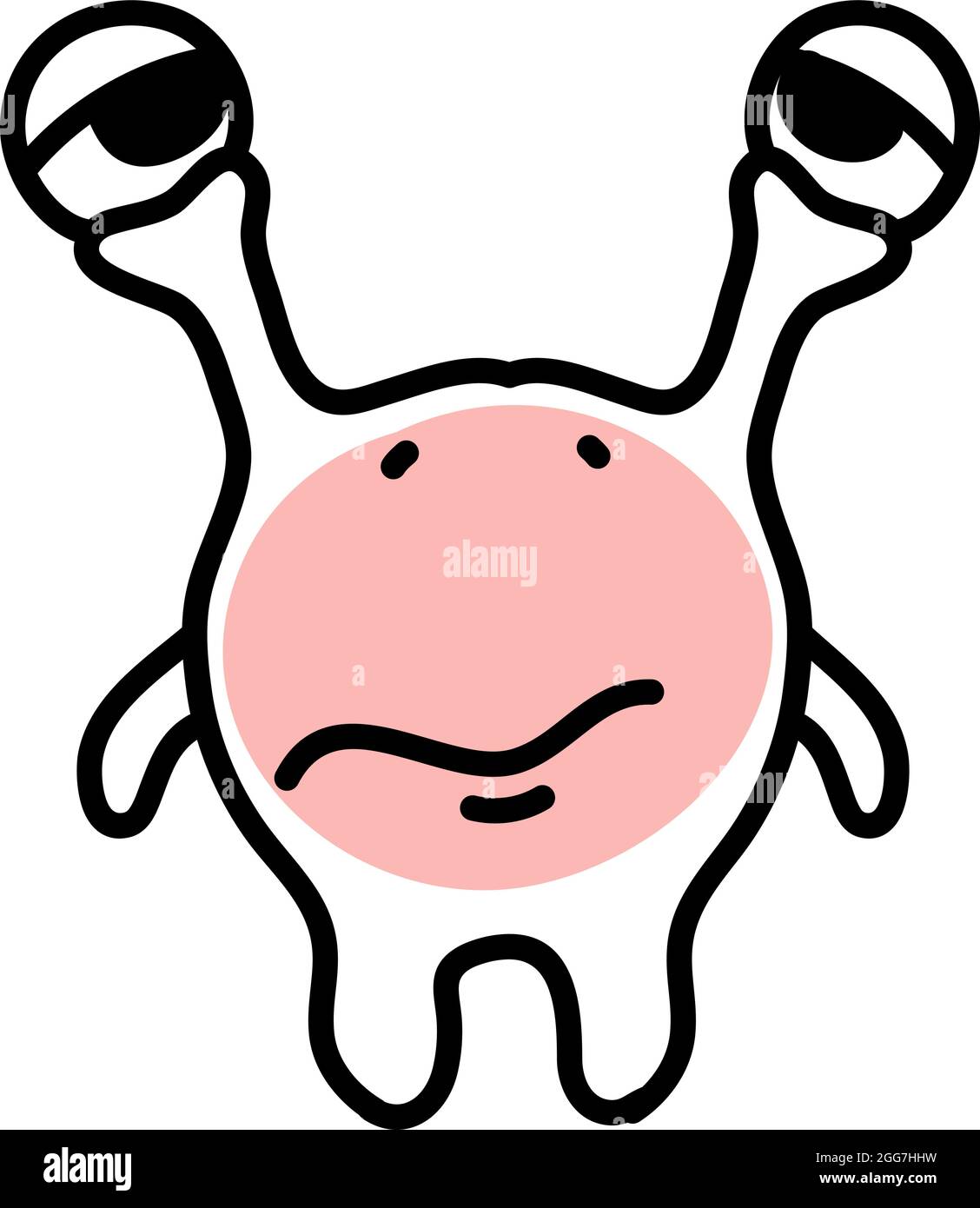 Sad monster, icon illustration, vector on white background Stock Vector ...