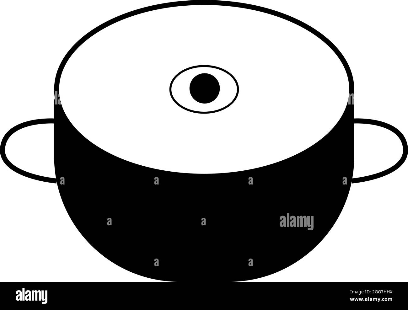 Big sauce pan, icon illustration, vector on white background Stock ...