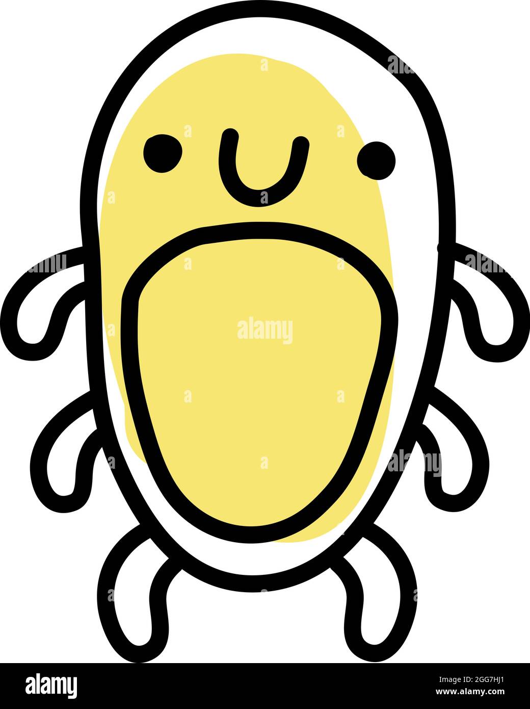 Monster with six legs, icon illustration, vector on white background ...