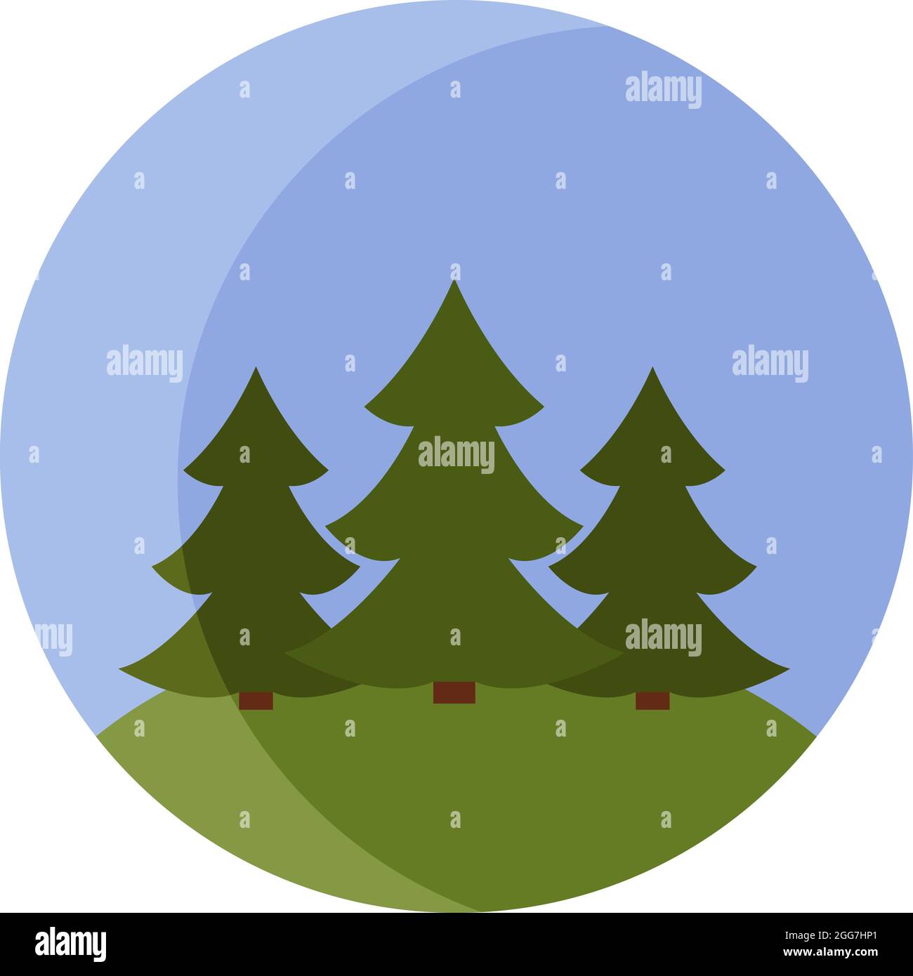 Coniferous forest, icon illustration, vector on white background Stock ...