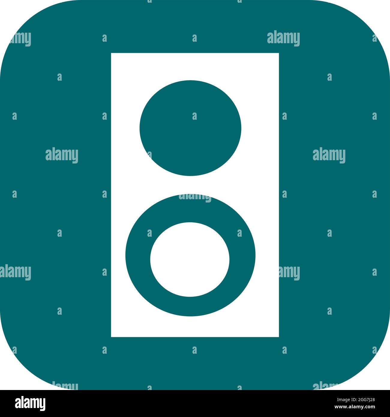 Big loud speakers, icon illustration, vector on white background Stock ...