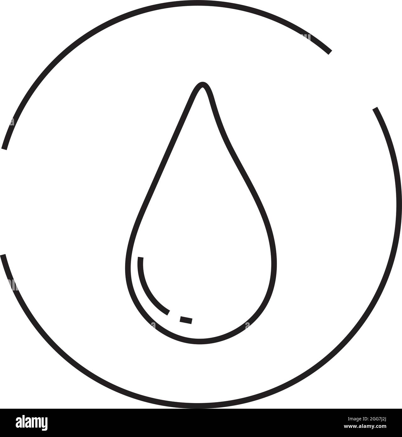 One rain drop, icon illustration, vector on white background Stock ...