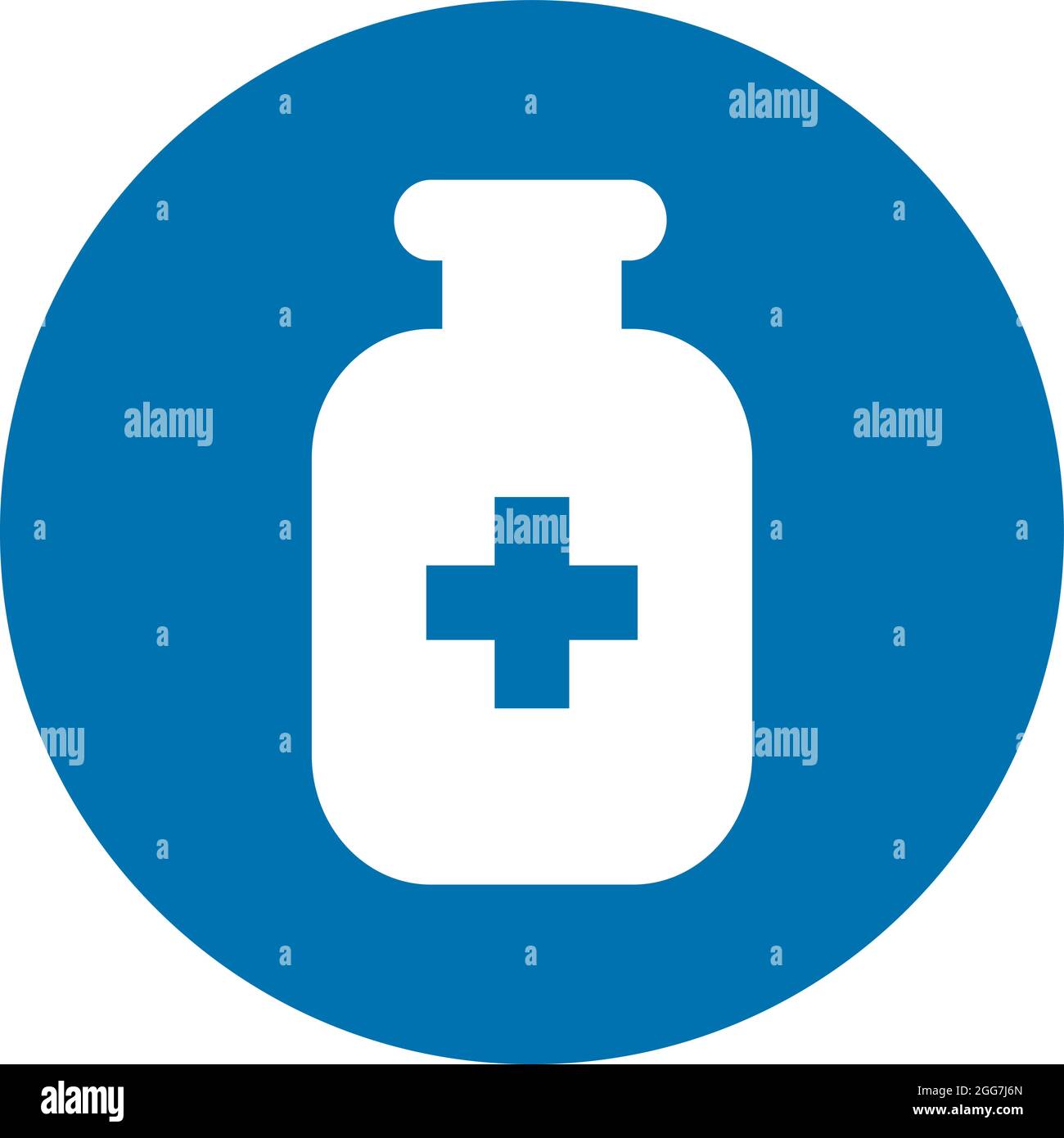 Pill container, icon illustration, vector on white background Stock ...