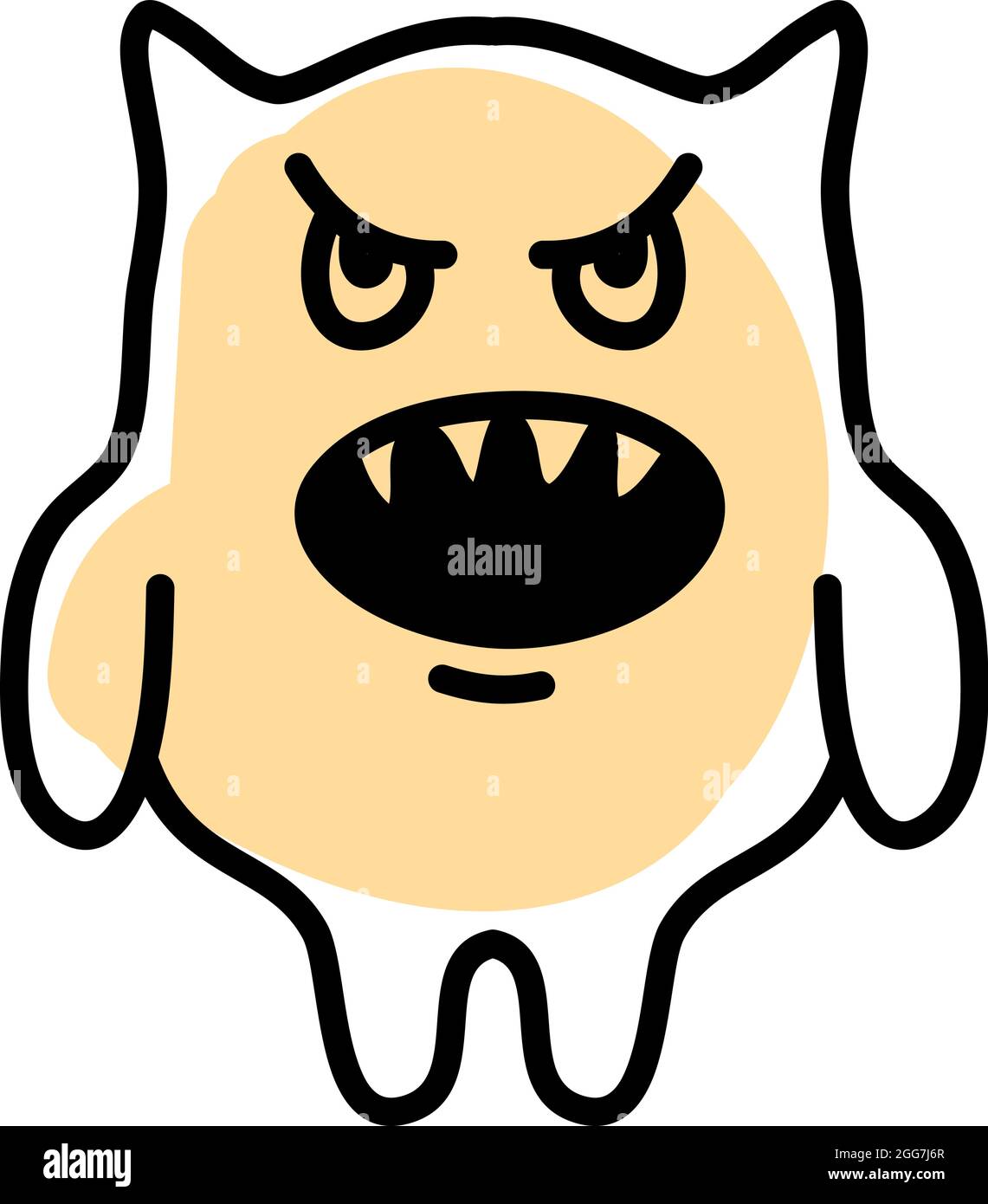 Angry little monster, icon illustration, vector on white background ...