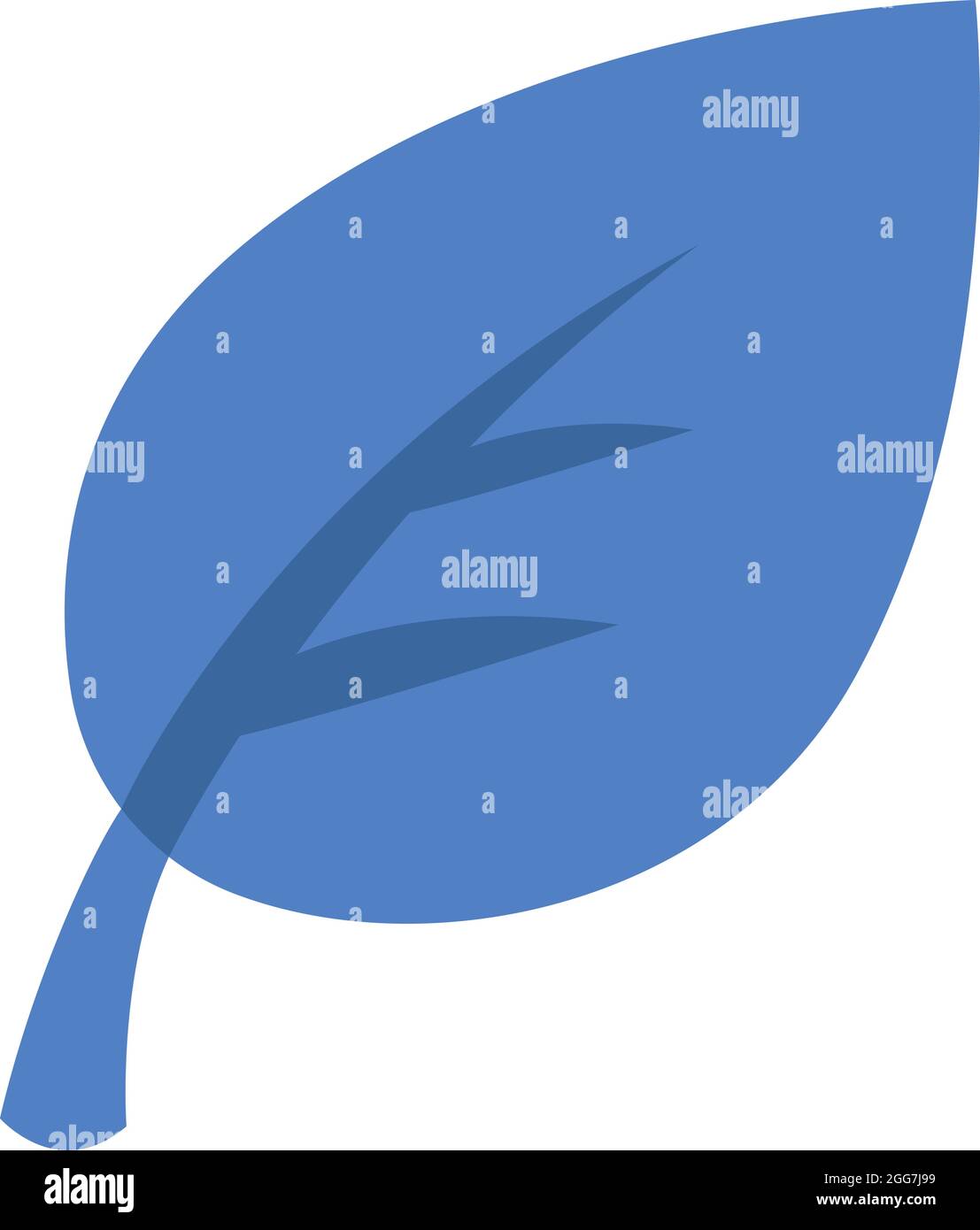 Blue leaf, icon illustration, vector on white background Stock Vector ...