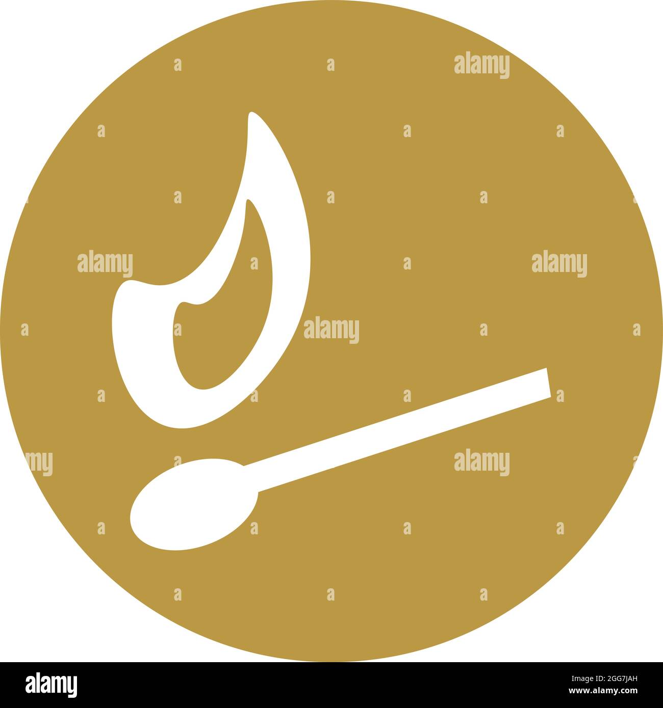 Burning match, icon illustration, vector on white background Stock ...
