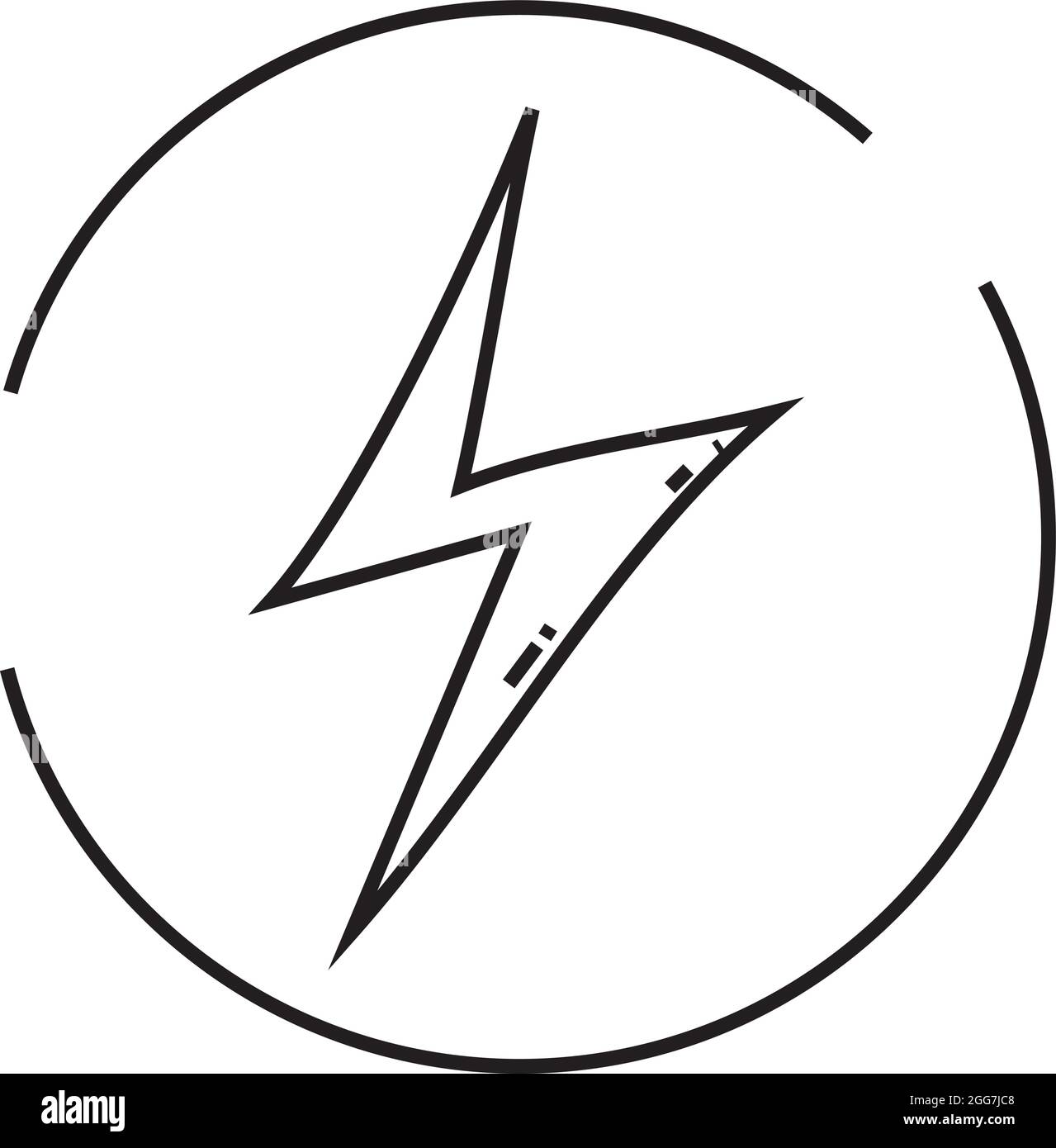 Simple lightning, icon illustration, vector on white background Stock ...