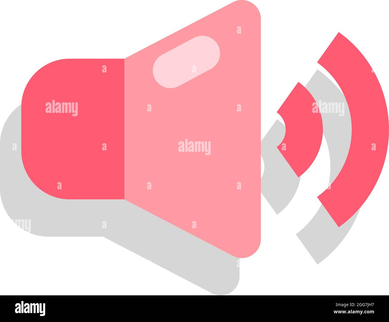 Pink sound on, icon illustration, vector on white background Stock ...