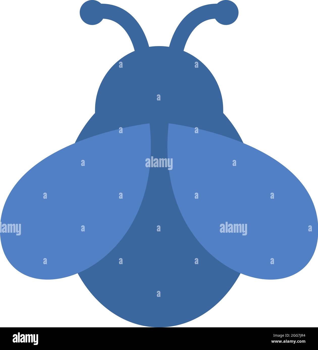 Blue bee, icon illustration, vector on white background Stock Vector ...