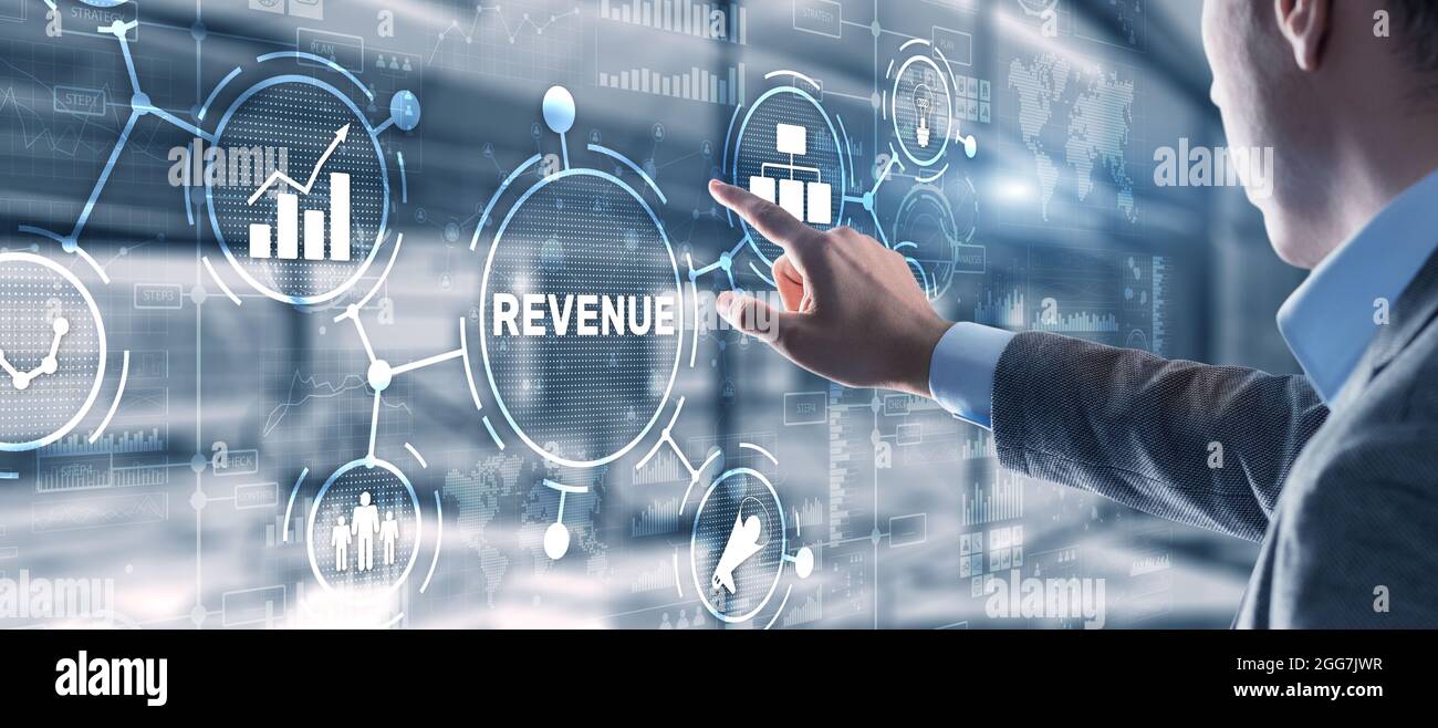 Revenue. Raising income concept. The businessman plans to increase his ...