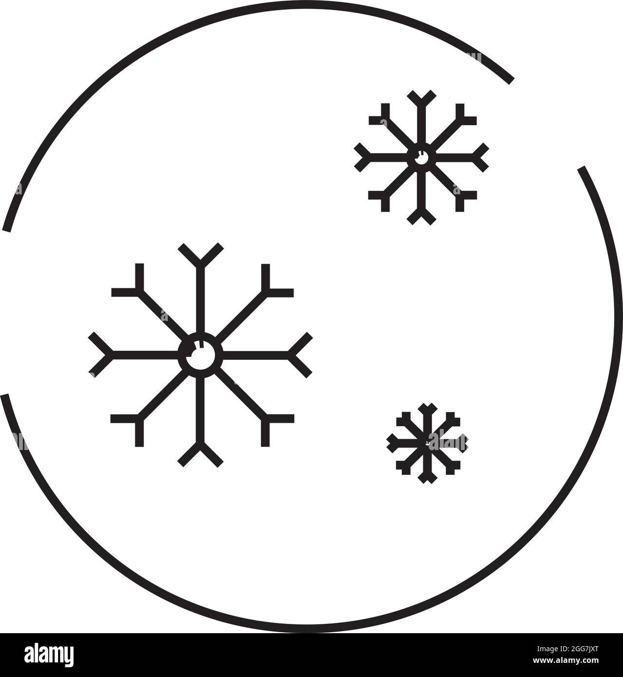 Three snow flakes, icon illustration, vector on white background Stock ...