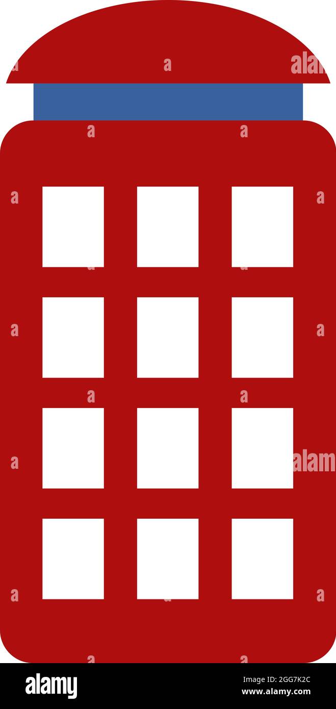 Red phone booth, icon illustration, vector on white background Stock ...