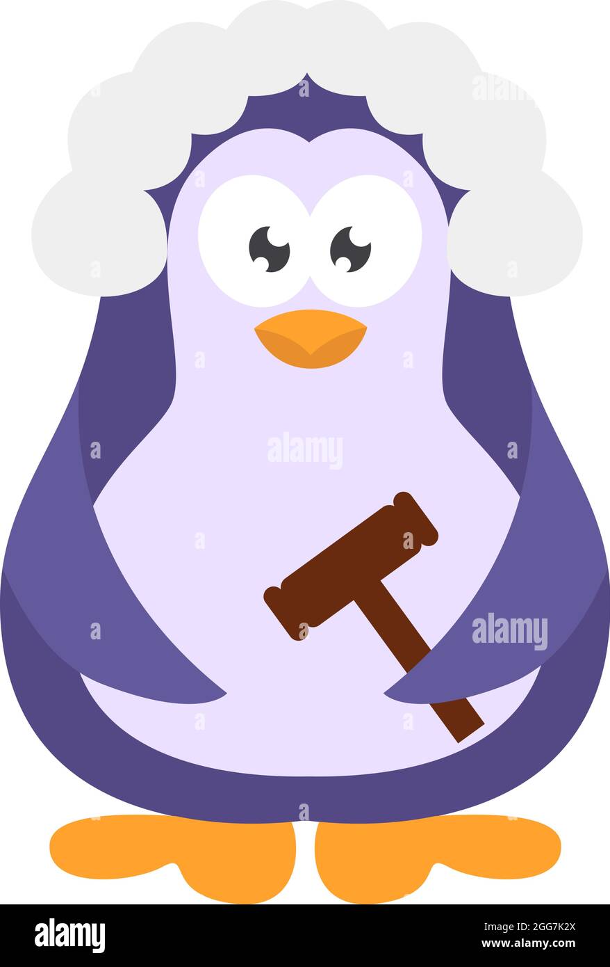 Judge penguin, icon illustration, vector on white background Stock ...